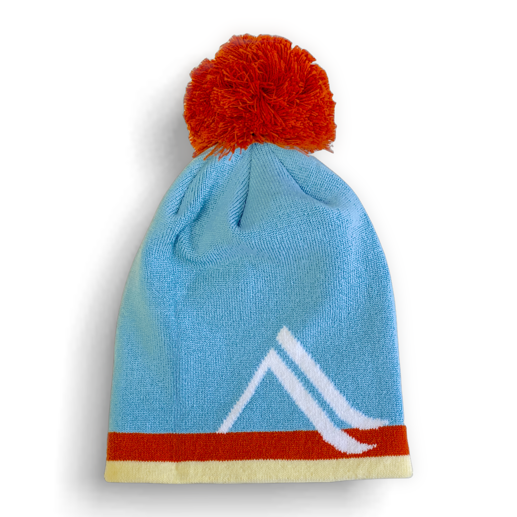 Tricolor pompom & logo tuque - Kids